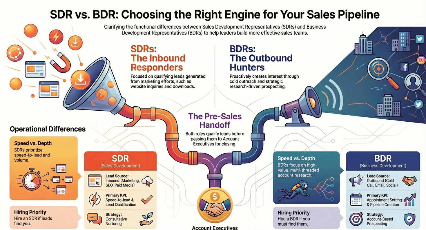 SDR vs BDR: Roles, Responsibilities & Key Differences